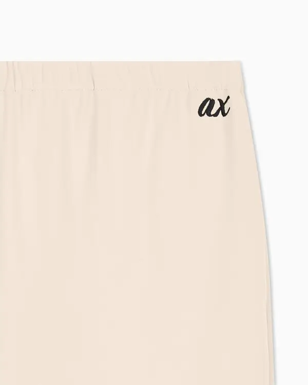 Armani Exchange Regular Fit Trousers In Recycled Twill With Rib Details - Beige