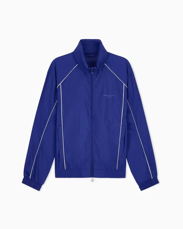 Armani Exchange Lightweight Technical Nylon Blouson With A Matte Finish - Blue