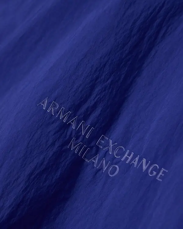 Armani Exchange Lightweight Technical Nylon Blouson With A Matte Finish - Blue