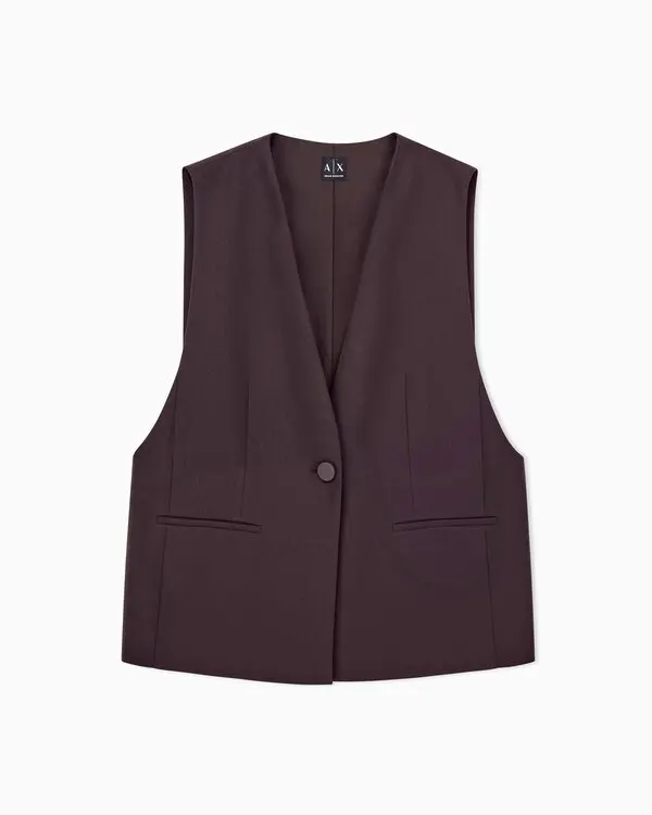 Armani Exchange Oversized Waistcoat In Recycled Crepe