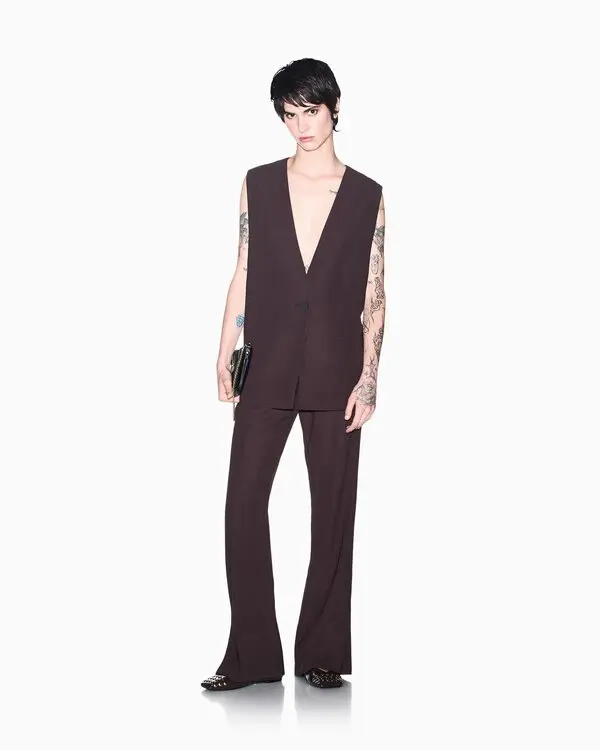 Armani Exchange Oversized Waistcoat In Recycled Crepe