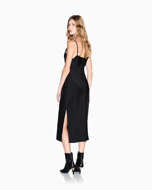 Armani Exchange Shiny Satin Midi Dress