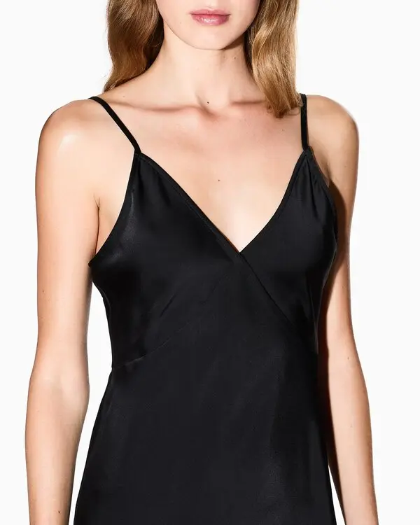 Armani Exchange Shiny Satin Midi Dress