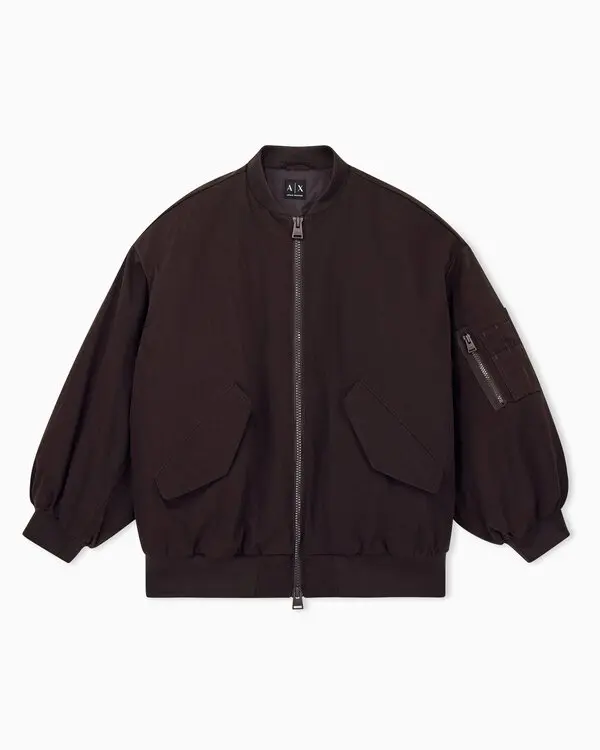 Armani Exchange Oversized Blouson Jacket In Nylon Twill