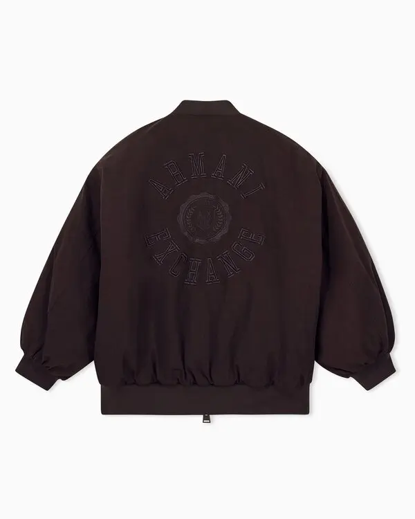 Armani Exchange Oversized Blouson Jacket In Nylon Twill