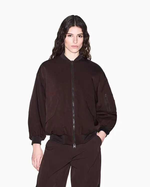 Armani Exchange Oversized Blouson Jacket In Nylon Twill