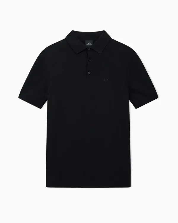 Armani Exchange Regular Fit Cotton Polo Shirt With A Logo Essential - Black