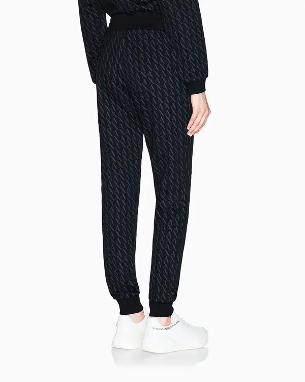Armani Exchange Allover Logo Sweatpants - Black