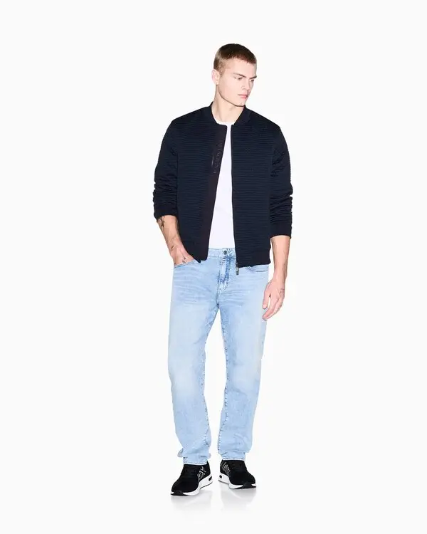 Armani Exchange Comfort Slim-fit Jeans In Faded Fleece Denim - Blue