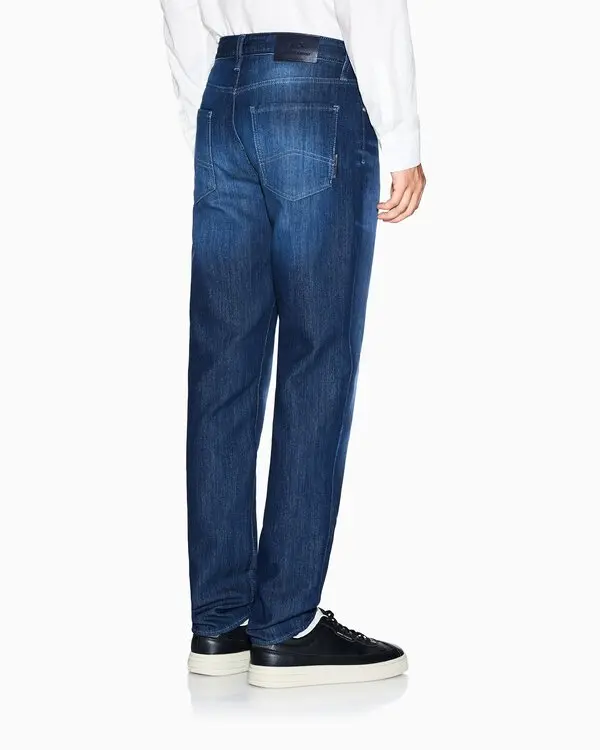 Armani Exchange Slim Fit Washed Fleece Denim Jeans