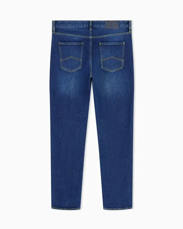 Armani Exchange Slim-fit Cotton Denim Jeans With Fading - Blue