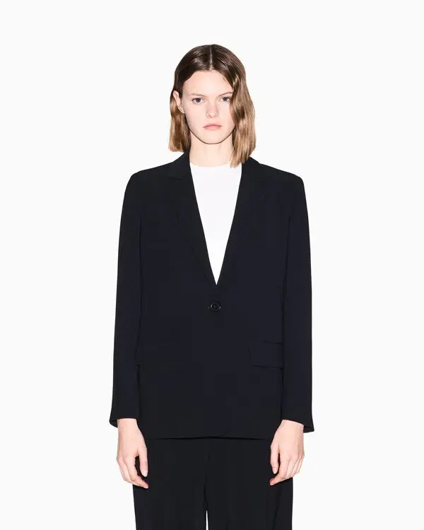 Armani Exchange Single-breasted Oversized Jacket With One Button