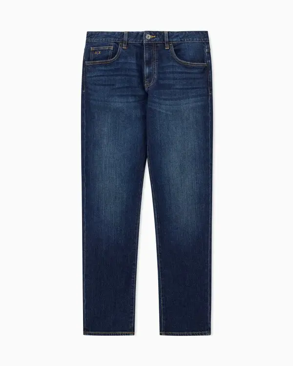 Armani Exchange Straight-leg Washed Stretch Cotton Denim Jeans Essential