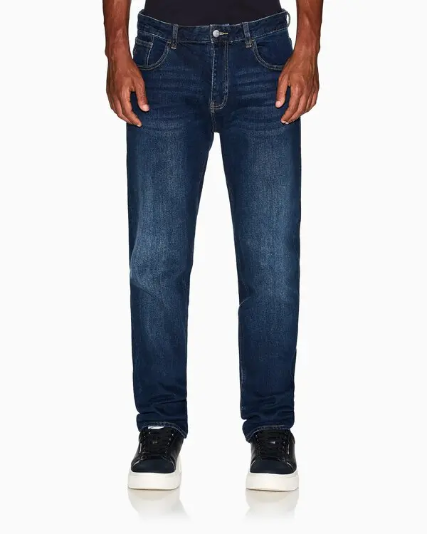 Armani Exchange Straight-leg Washed Stretch Cotton Denim Jeans Essential