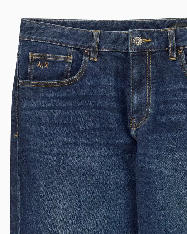 Armani Exchange Straight-leg Washed Stretch Cotton Denim Jeans Essential