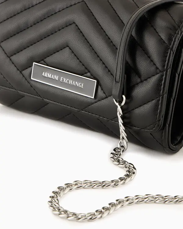 Armani Exchange Wallet With Flap And Quilted Shoulder Strap