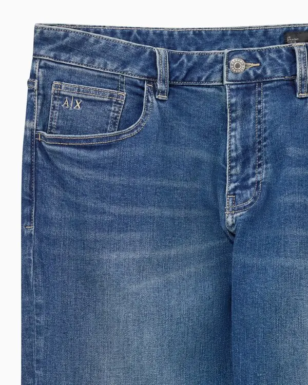 Armani Exchange Denim Jeans With A Straight Leg And Five Pockets Essential