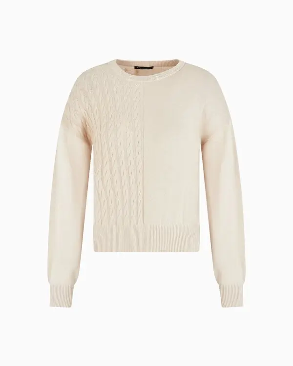 Armani Exchange Wool Blend Sweater With Cables