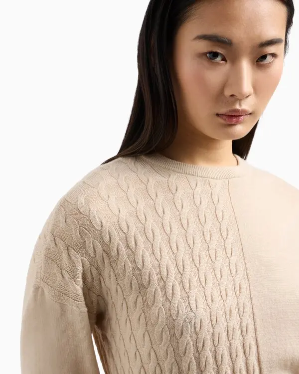 Armani Exchange Wool Blend Sweater With Cables