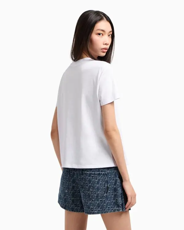 Armani Exchange T-shirt With Rhinestone Heart
