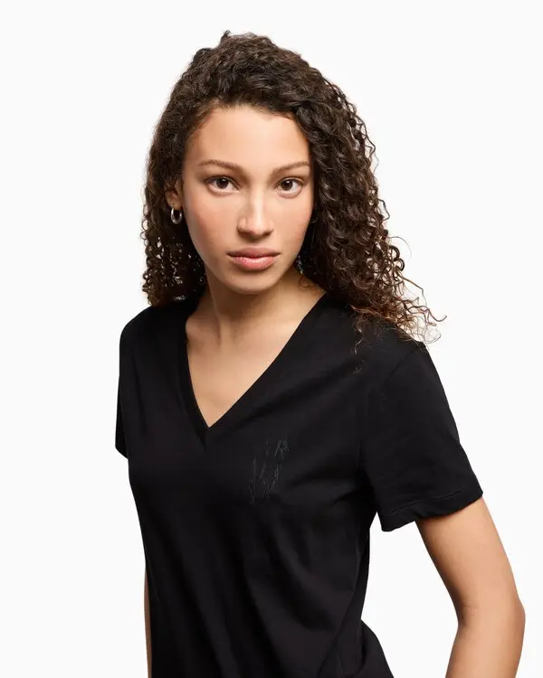 Armani Exchange Regular Fit T-shirt With V-neck