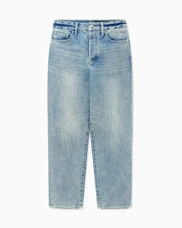 Armani Exchange High-waisted Carrot Fit Rigid Denim Jeans
