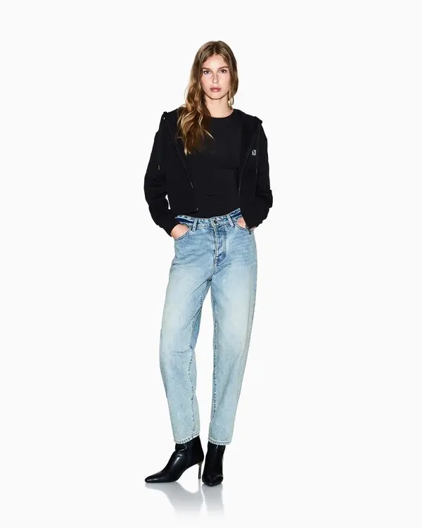 Armani Exchange High-waisted Carrot Fit Rigid Denim Jeans