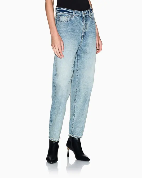 Armani Exchange High-waisted Carrot Fit Rigid Denim Jeans