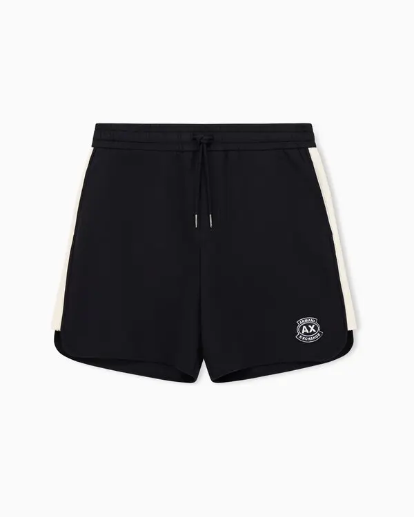 Armani Exchange Bermuda Shorts In Cotton - Navy Blue
