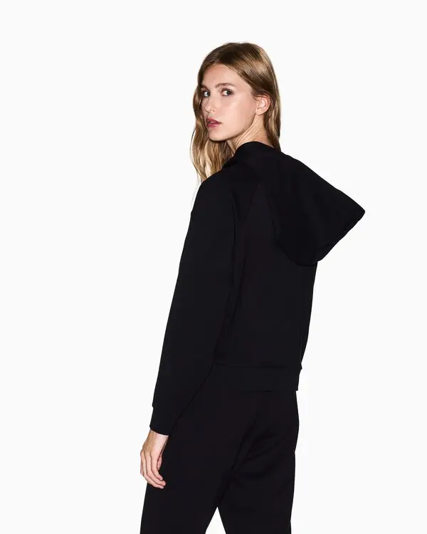 Armani Exchange Hoodie In Stretch Viscose Scuba With Drawstring Icon