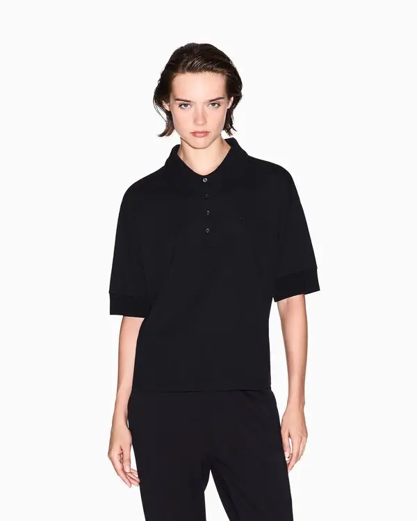 Armani Exchange Slim Fit Stretch Piquet Polo - Black