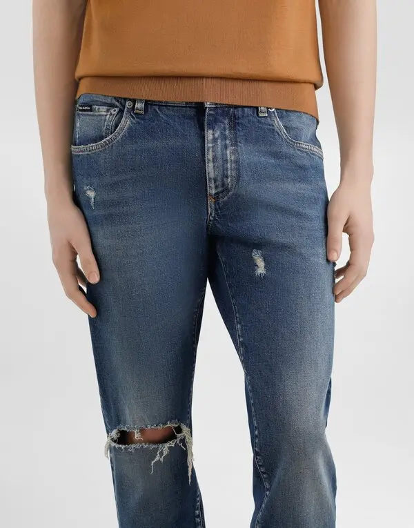 Dolce & Gabbana Slim-fit Stretch Cotton Jeans - Multicolor