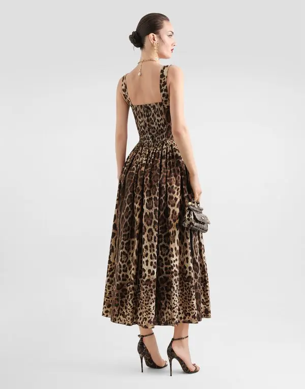 Dolce & Gabbana Leopard- Poplin Dress - Print
