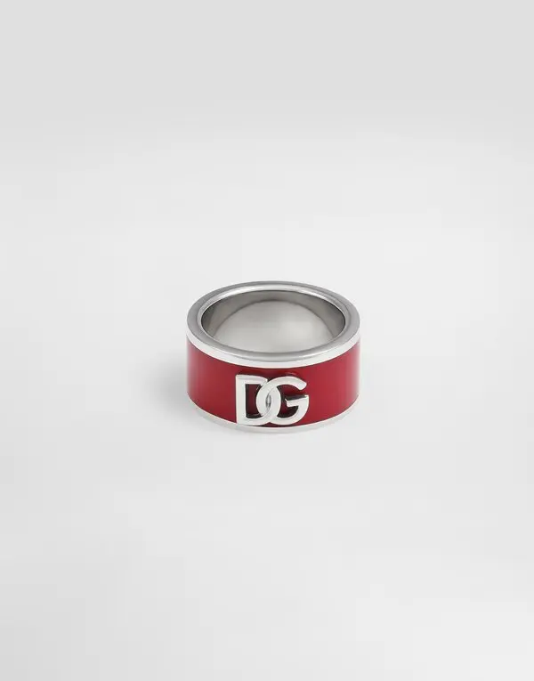 Dolce & Gabbana Enameled Dg Logo Ring Bijoux Metal - Fuchsia