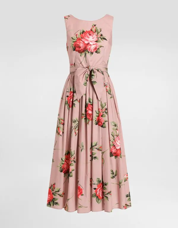 Dolce & Gabbana Rose Bouquet-print Cotton Dress Dresses - Multicolor