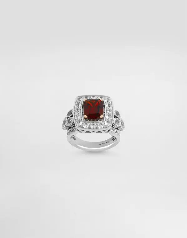 Dolce & Gabbana Eleganza Ring 18-carat And Rose Gold, Garnet, And Sapphires Rings - White
