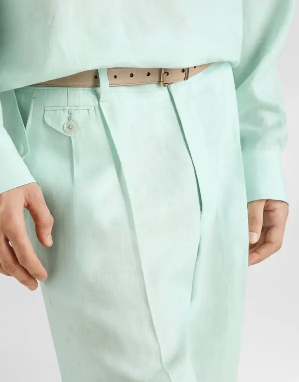 Dolce & Gabbana Pantalone Pants And Shorts Linen - Azure