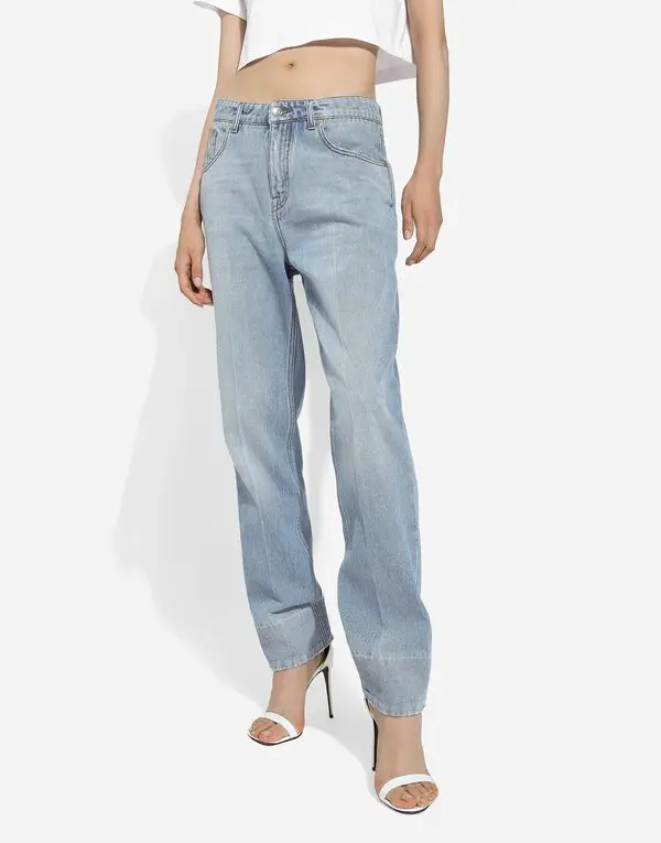Dolce & Gabbana Embellished Loose Fit Jeans - Blue