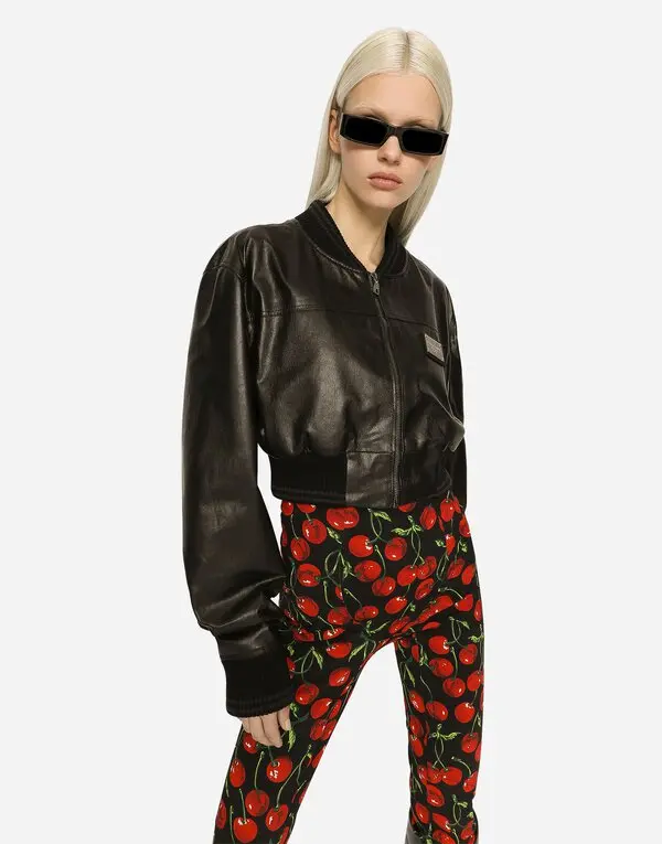 Dolce & Gabbana Short Nappa Leather Bomber Jacket