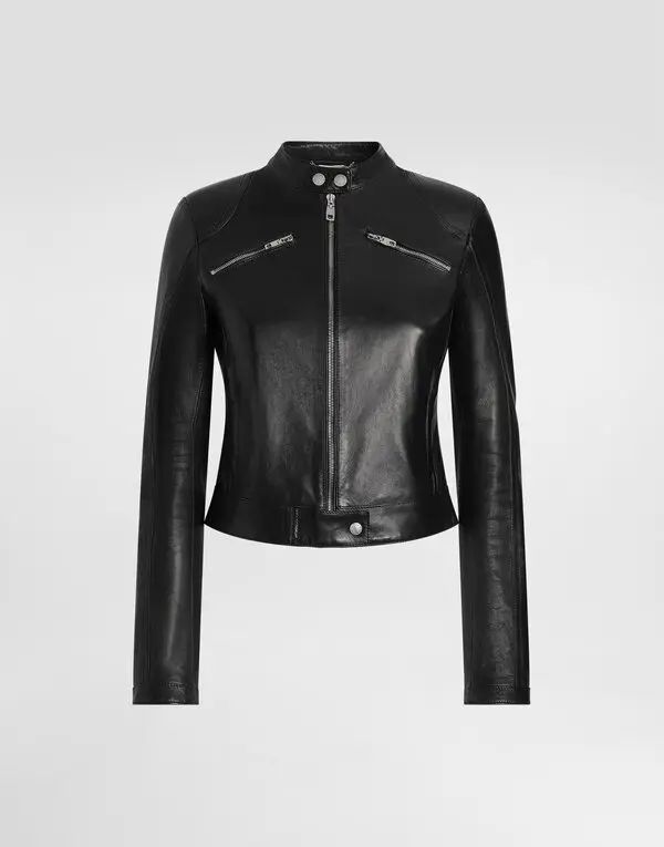 Dolce & Gabbana Leather Biker Jacket Coats And Jackets
