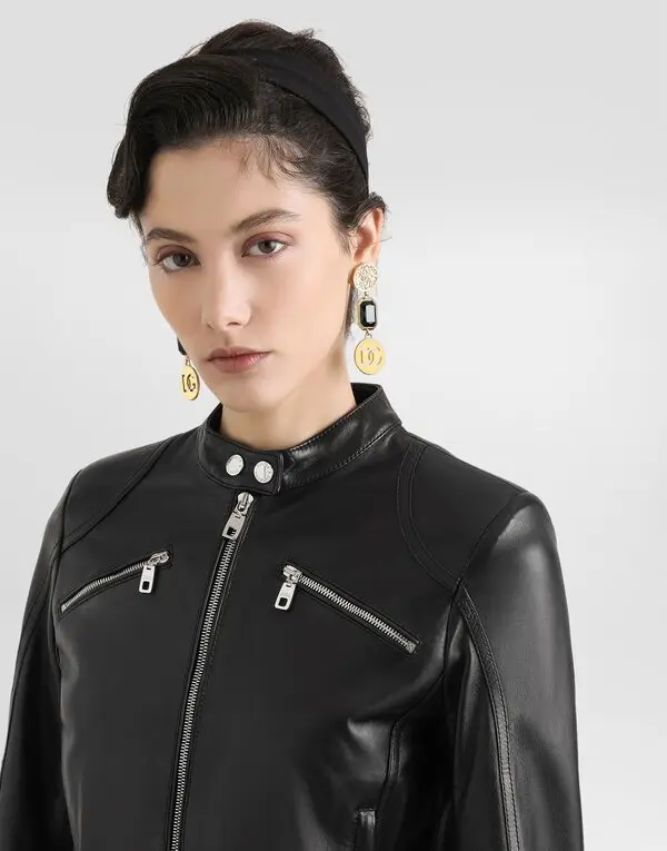 Dolce & Gabbana Leather Biker Jacket Coats And Jackets