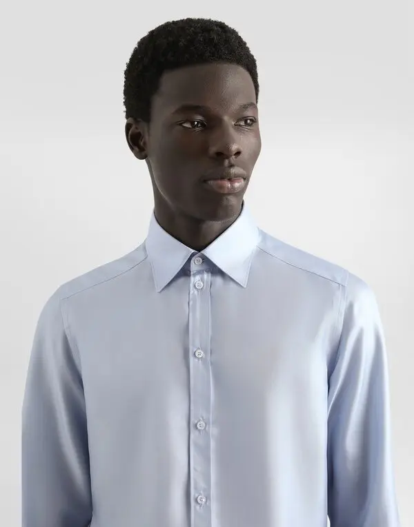 Dolce & Gabbana Martini Shirt In Silk Twill Shirts Light Blue
