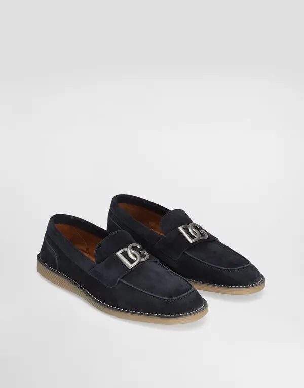 Dolce & Gabbana Suede Loafers Driver Shoes And Loafers - Blue