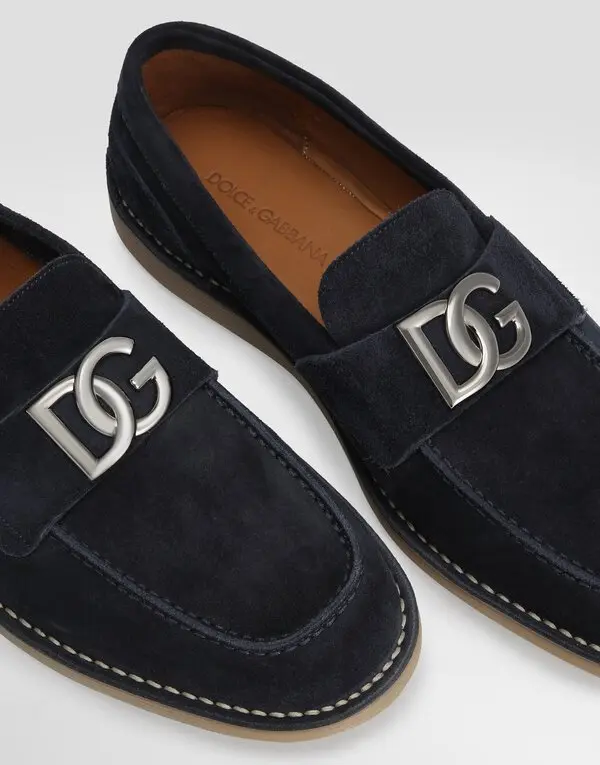 Dolce & Gabbana Suede Loafers Driver Shoes And Loafers - Blue