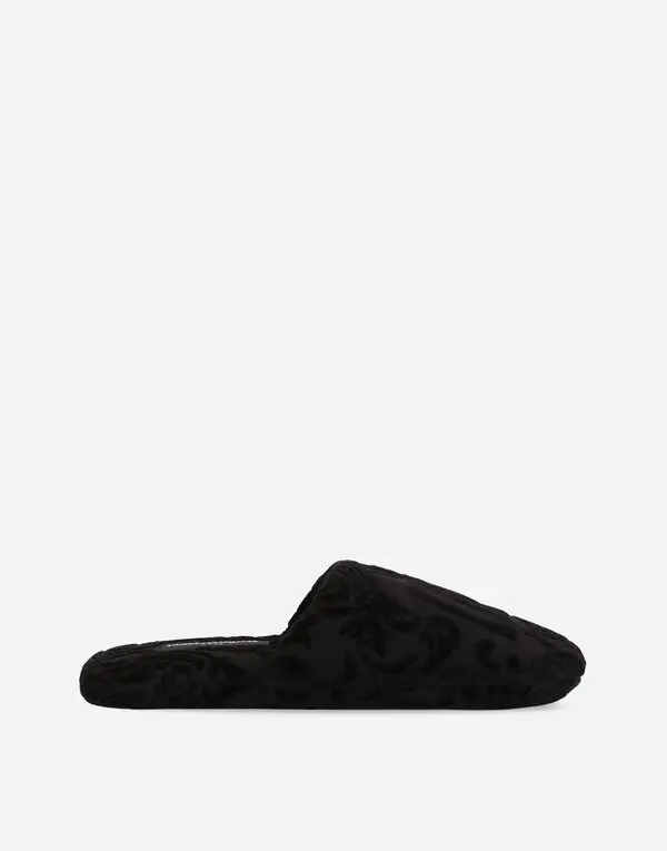 Dolce & Gabbana Jacquard Cotton Terry Slippers Cotton Slippers
