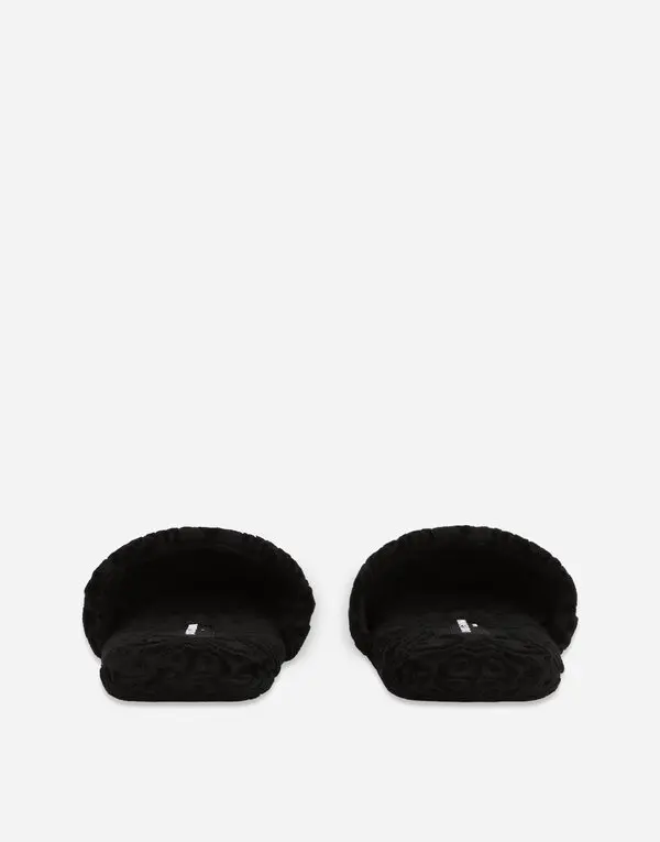 Dolce & Gabbana Jacquard Cotton Terry Slippers Cotton Slippers