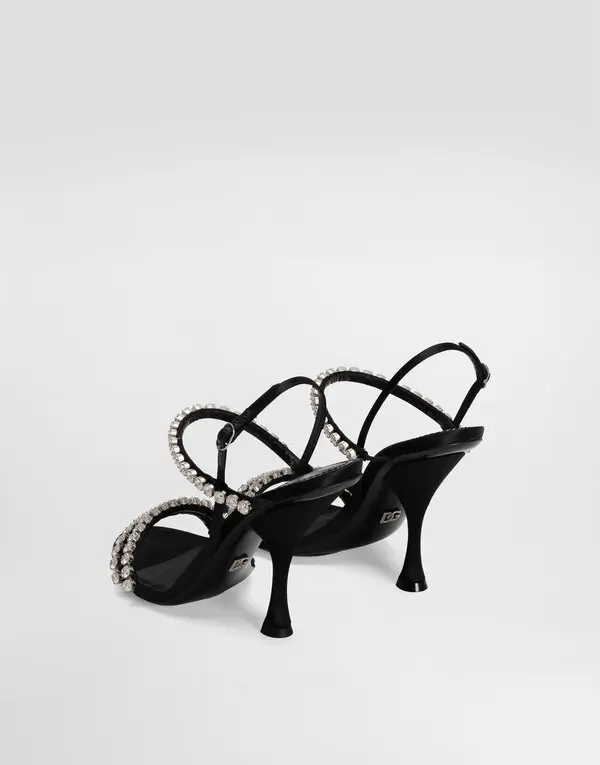 Dolce & Gabbana Sandals With Rhinestone Chain Sandals And Wedges Multi-colored