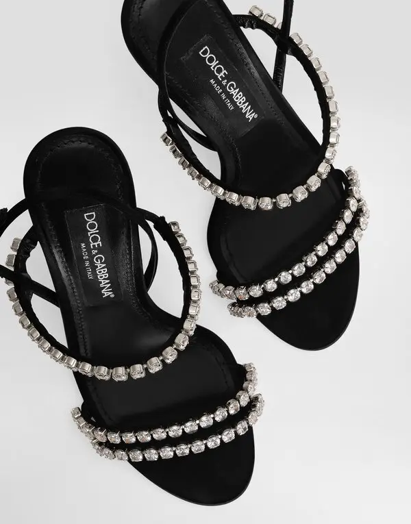 Dolce & Gabbana Sandals With Rhinestone Chain Sandals And Wedges Multi-colored