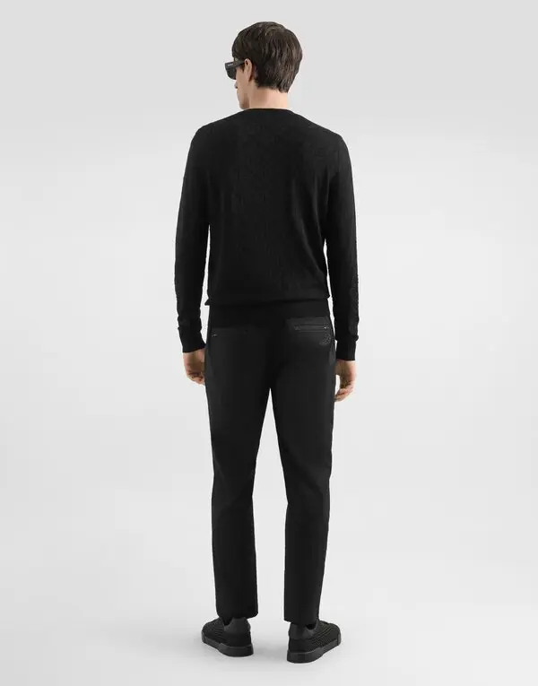 Dolce & Gabbana Silk Crewneck Pullover Sweaters And Cardigans - Black