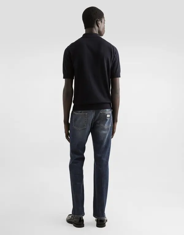 Dolce & Gabbana Cotton Polo-shirt With Heraldic Patch Sweaters And Cardigans